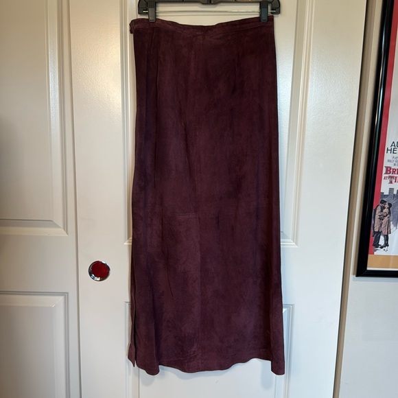 Brandon Thomas | Skirts | Brandon Thomas Long Suede Leather Skirt ...